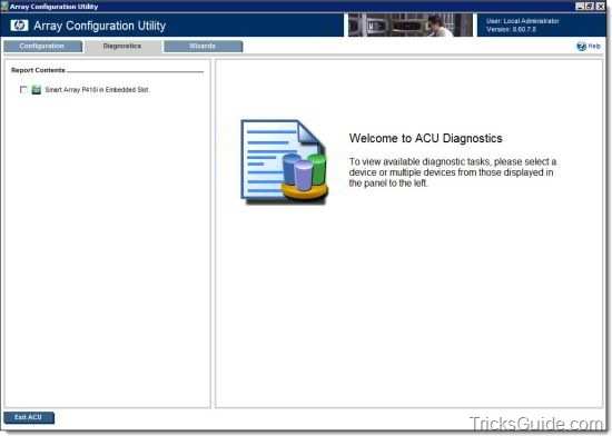 How to Generate an Array Diagnostics Report for an HPE device using ACU